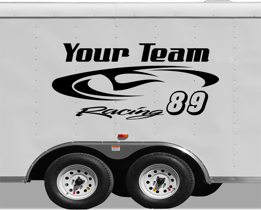 Swoosh Your Team Decals Toy Hauler Racing Trailer Vinyl Stickers ...