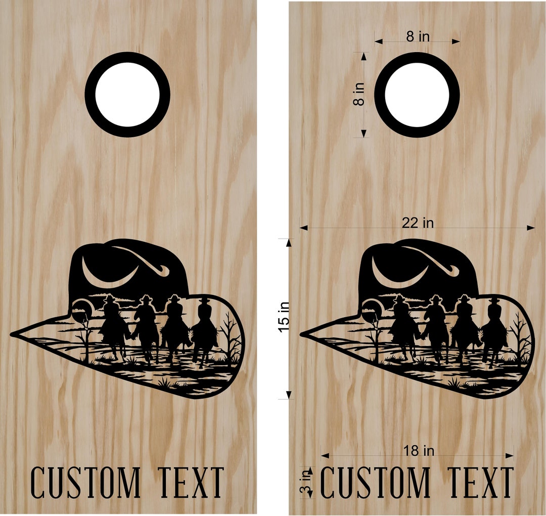 Cowboy Cowboys Cornhole Board Decals Stickers Bean Bag Toss Decals ...