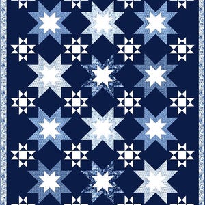 Supernova Digital Pdf Quilt Pattern - Star Quilt Pattern for Fat ...