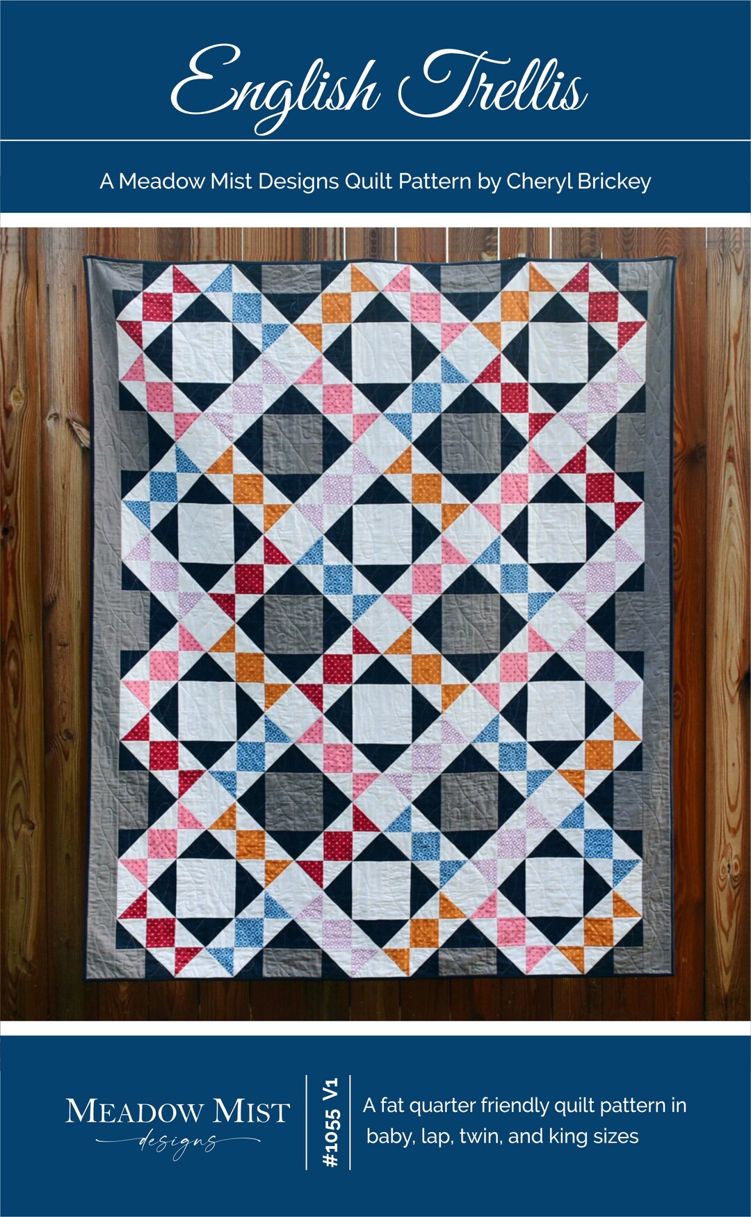 English Trellis Quilt a Digital Pdf Quilt Pattern Fat Quarter Friendly ...