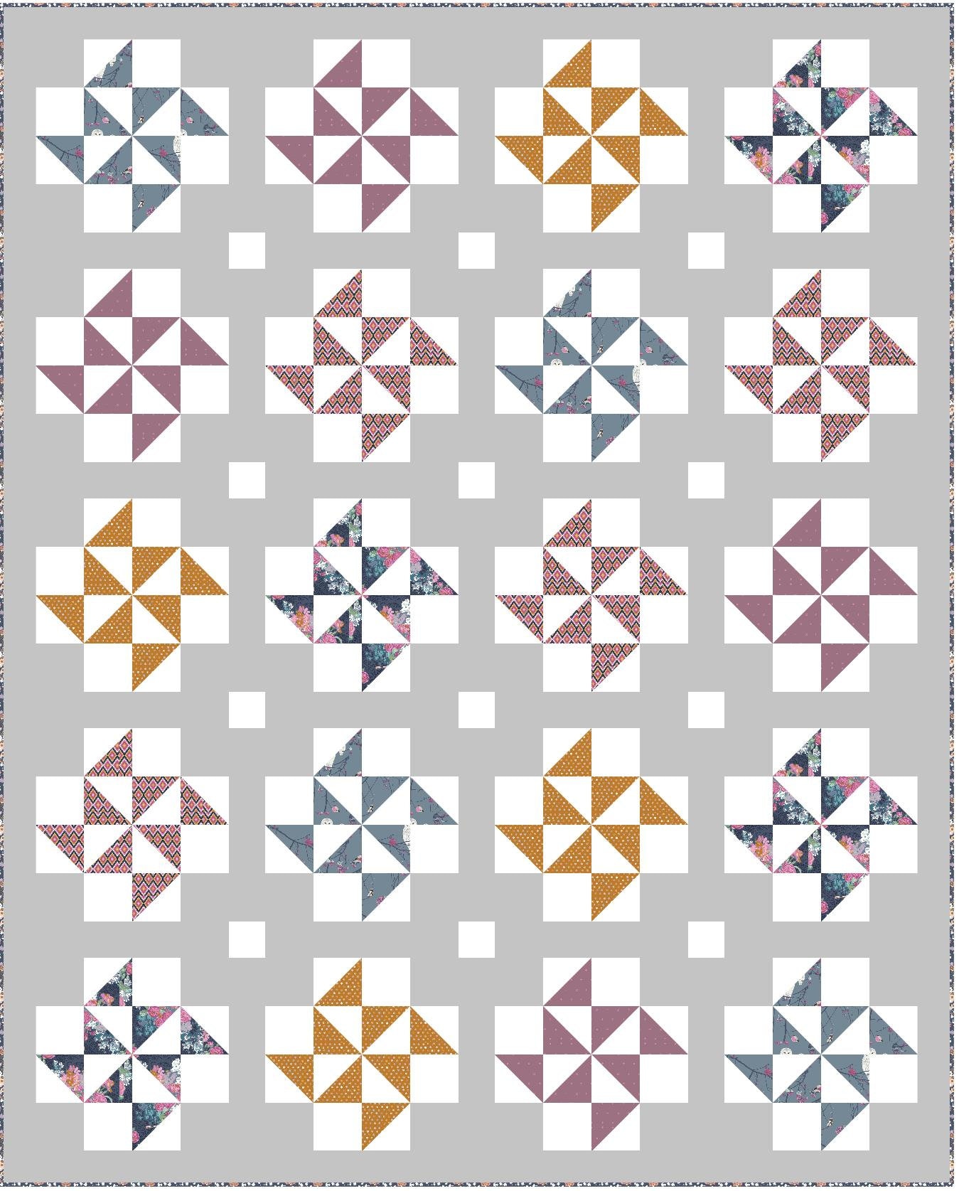 Windmill Quilt Pattern Digital Pdf Pre-cut Friendly, Layer Cake, Fat ...