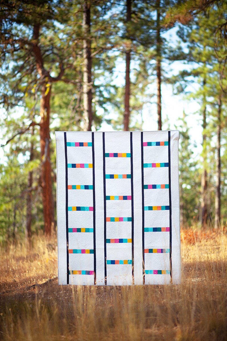 Up the Ladder Digital Quilt Pattern Modern Quilt Pattern Scrap Friendly Baby and Throw Sizes - Etsy