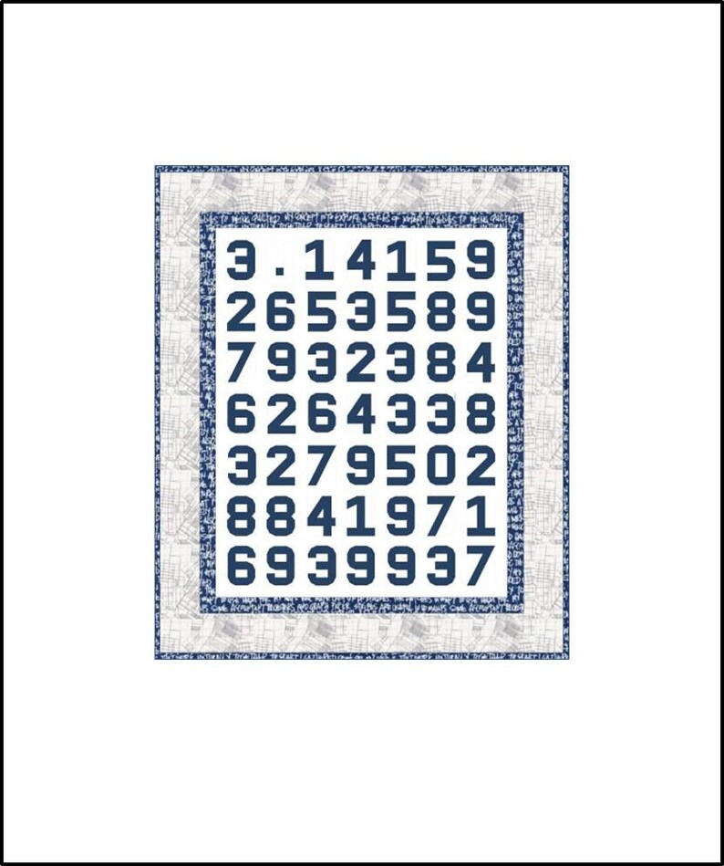 Paper Pieced Numbers and Pi Quilt Digital Quilt Pattern Patterns for ...