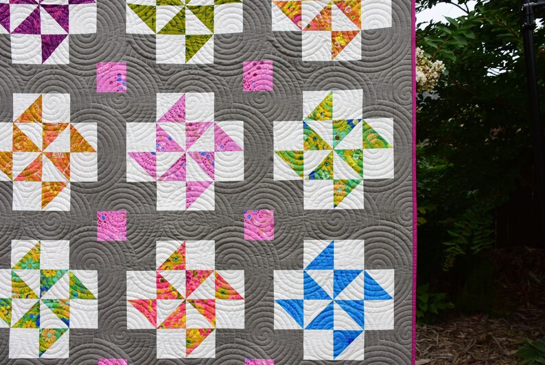Windmill Quilt Pattern Digital Pdf Pre-cut Friendly, Layer Cake, Fat ...