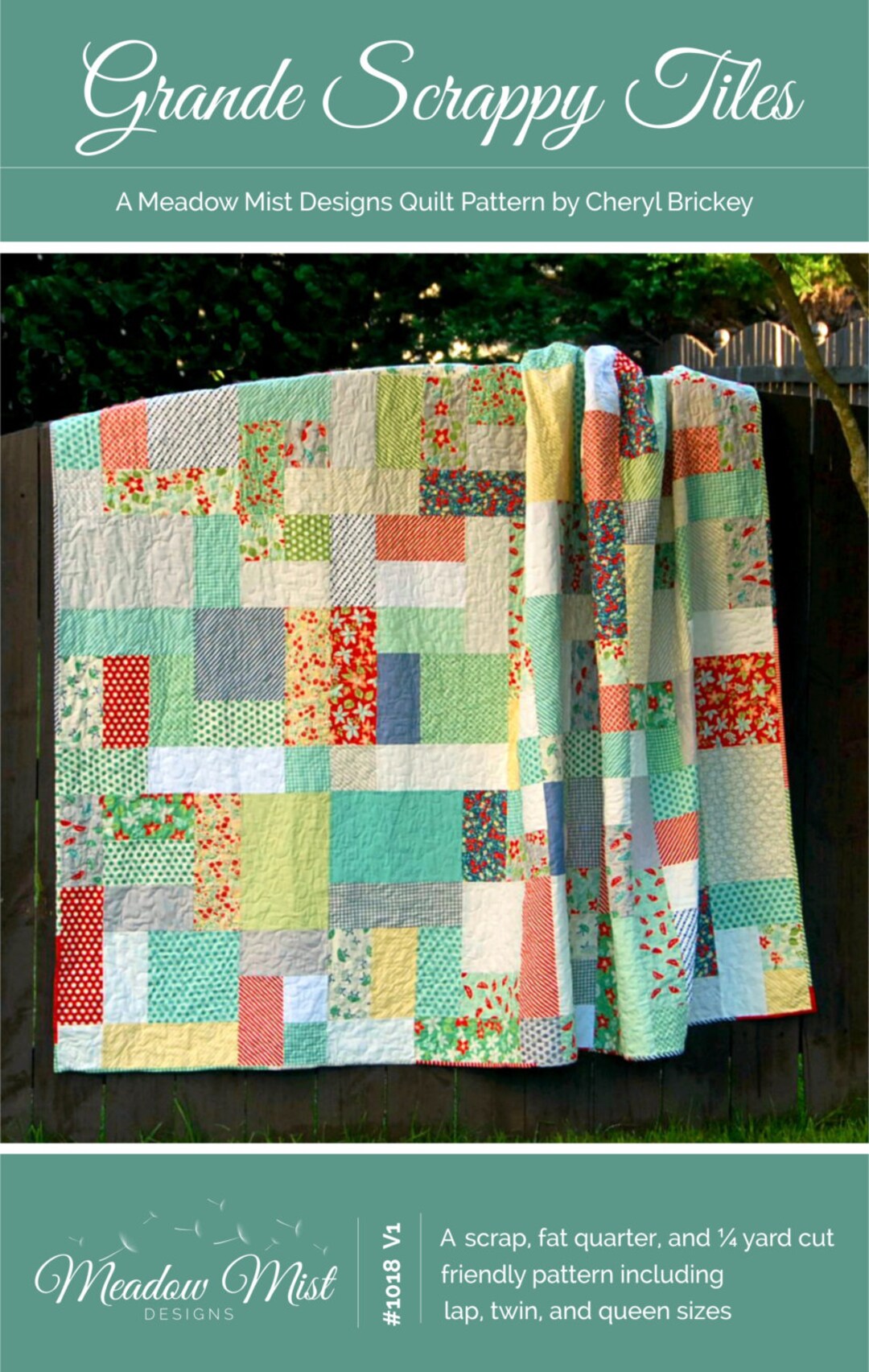 Grande Scrappy Tiles - Digital Pdf Quilt Pattern - Fat Quarter, 1/4 ...