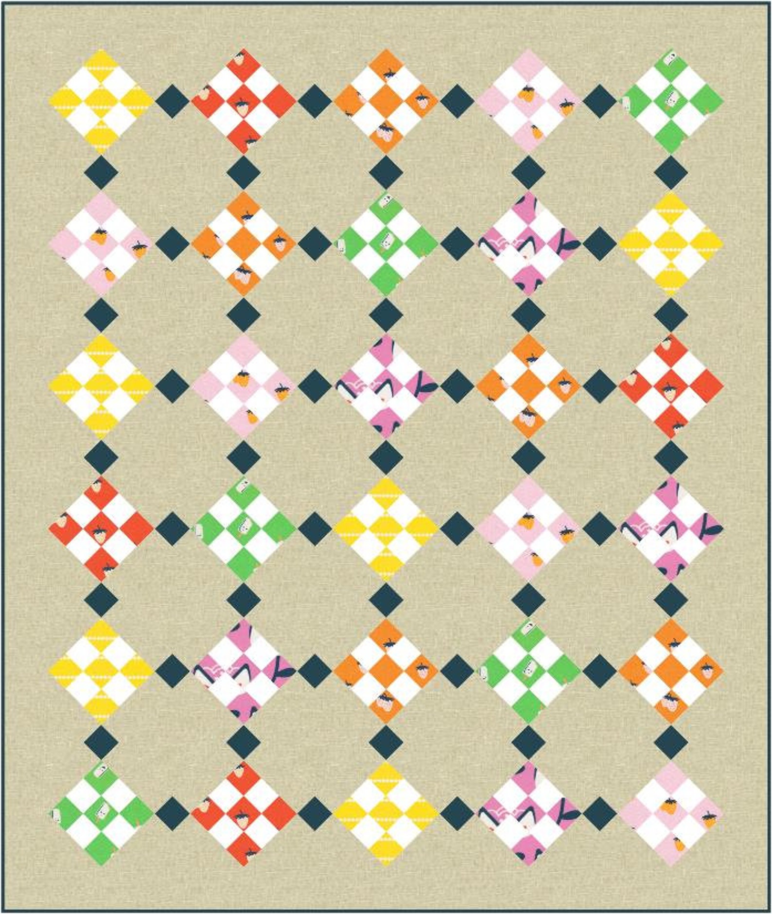 Checkers Quilt Pattern Digital Pattern Lap Throw Sized Fat Quarter, Fat ...