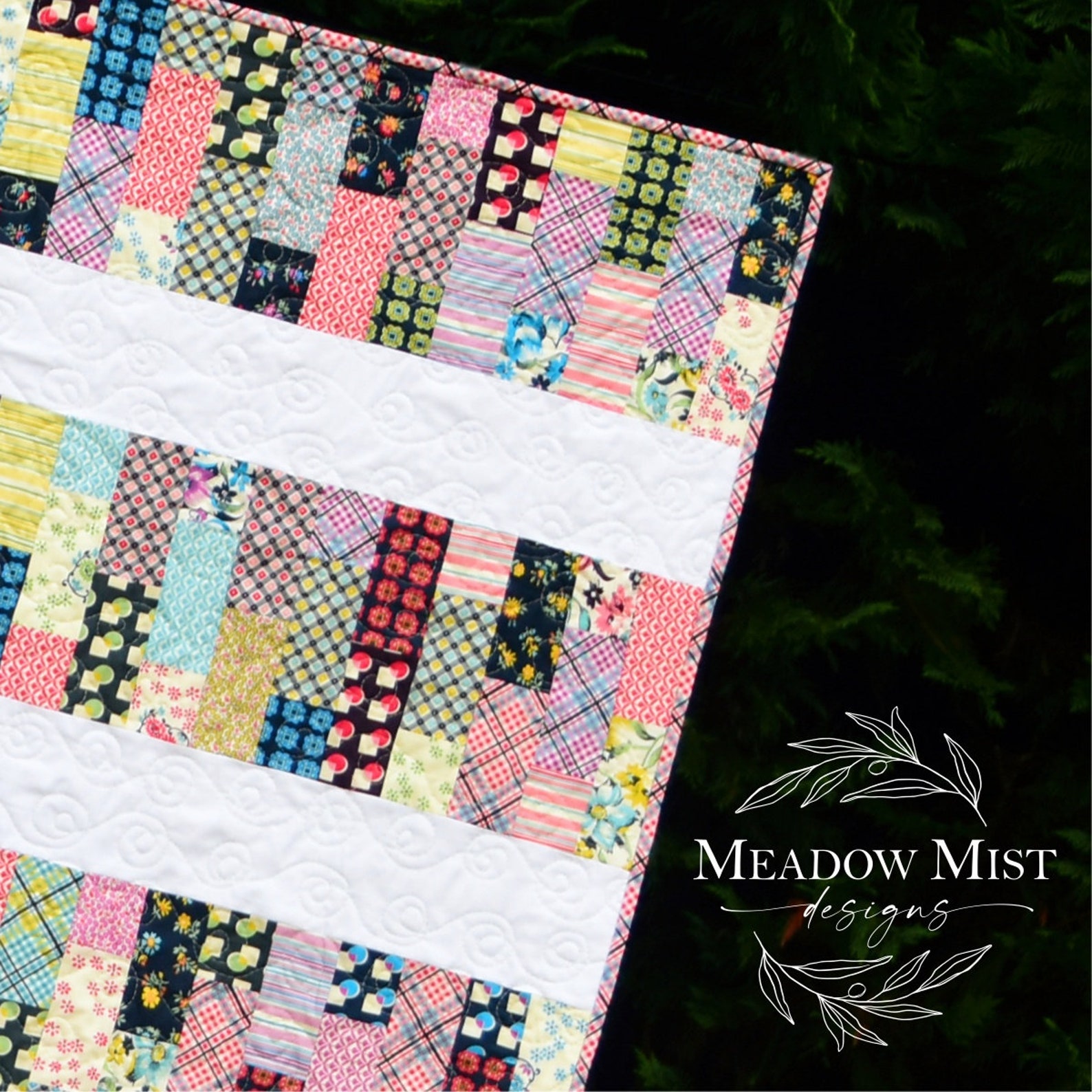 Flagstone Path - Digital Quilt Pattern - a Modern Pattern - Baby, Lap ...