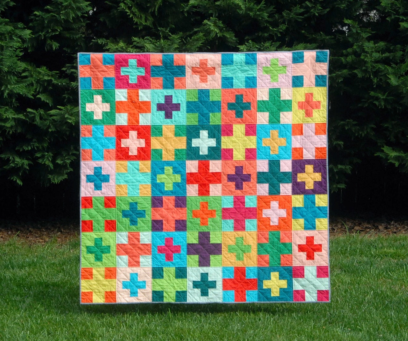 Plus Plus - a Digital Pdf Quilt Pattern - Baby, Lap, and Queen Sizes T ...
