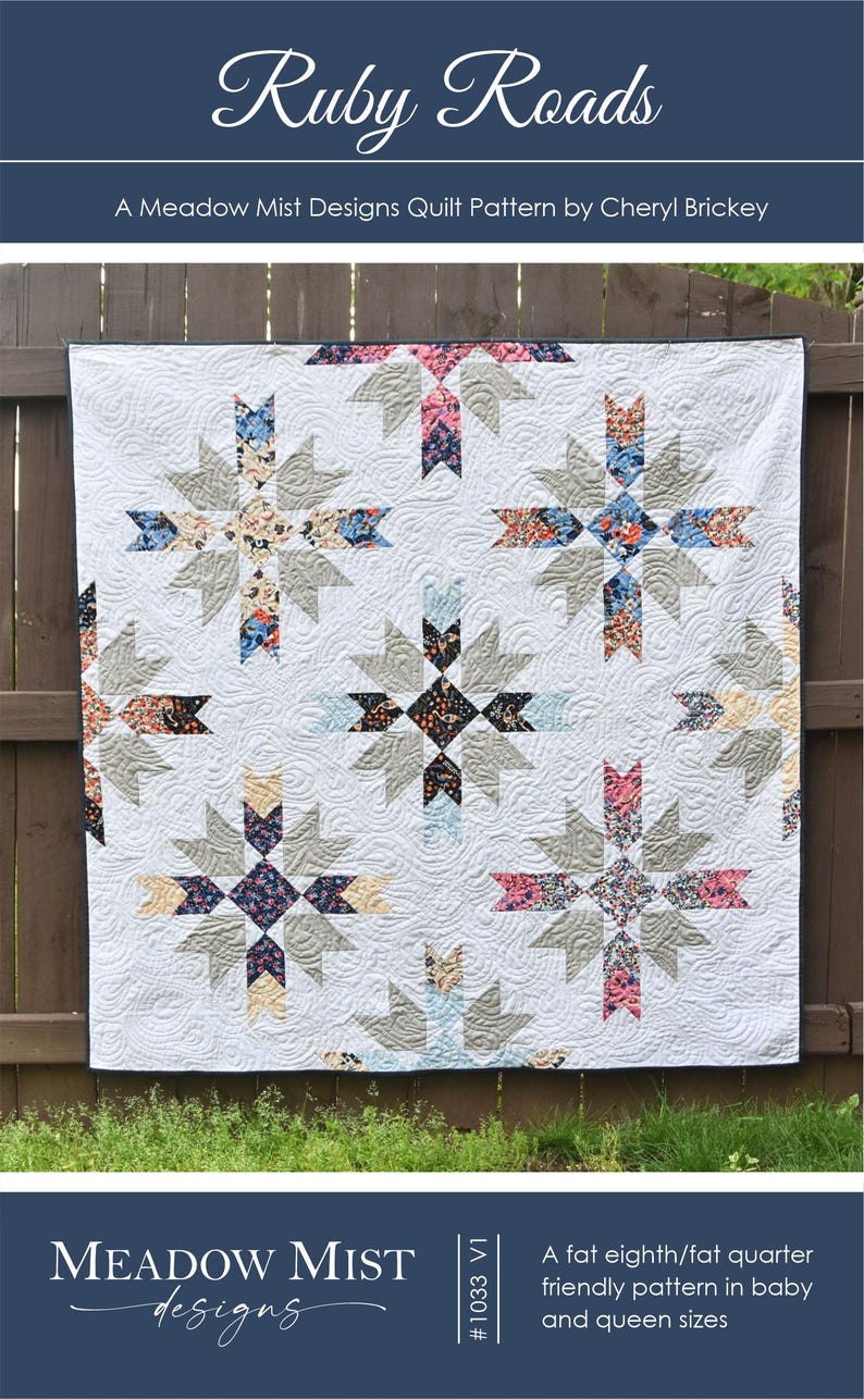 Ruby Roads - Digital Quilt Pattern - Fat Eighth/fat Quarter Quilt ...