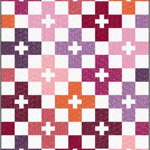 Check Plus Digital Quilt Pattern Fat Quarter, Beginner Friendly Pattern ...