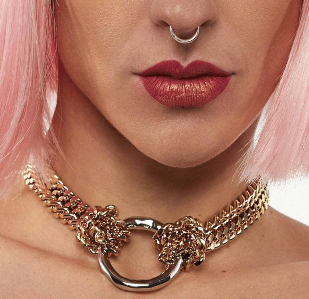 Bdsm Collar for Women, O Ring Day Collar, Luxury Slave Collar, Bondage ...