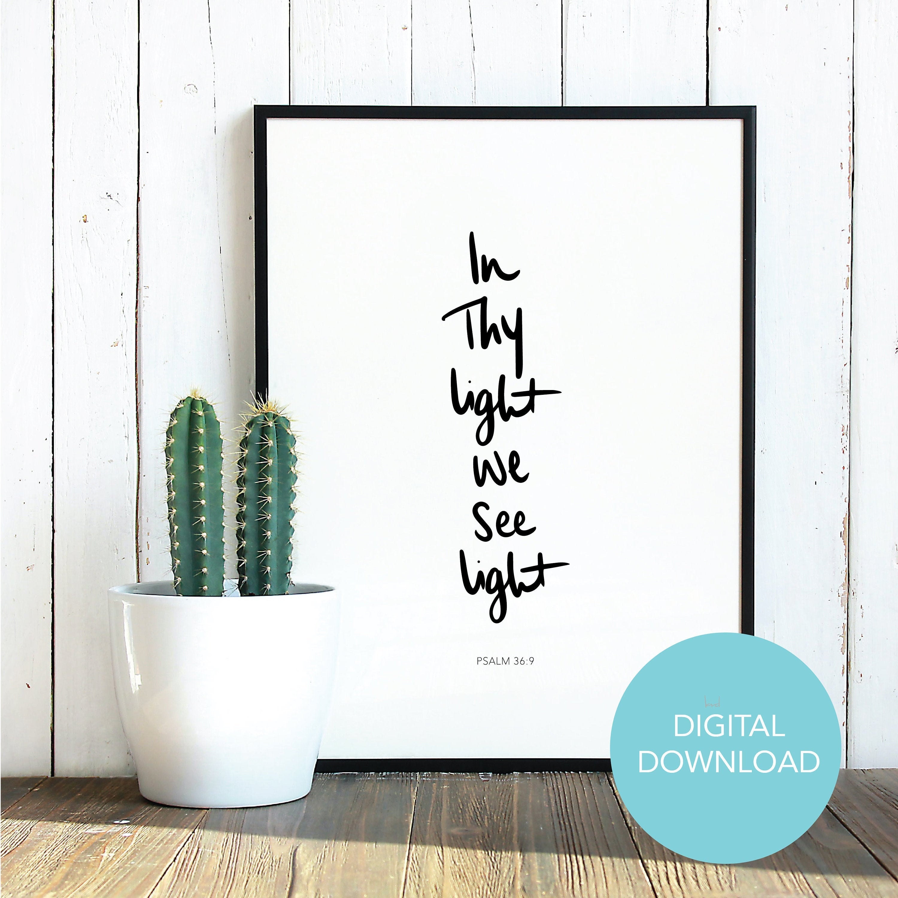 In Thy Light We See Light Wall Art Print Decoración - Etsy España