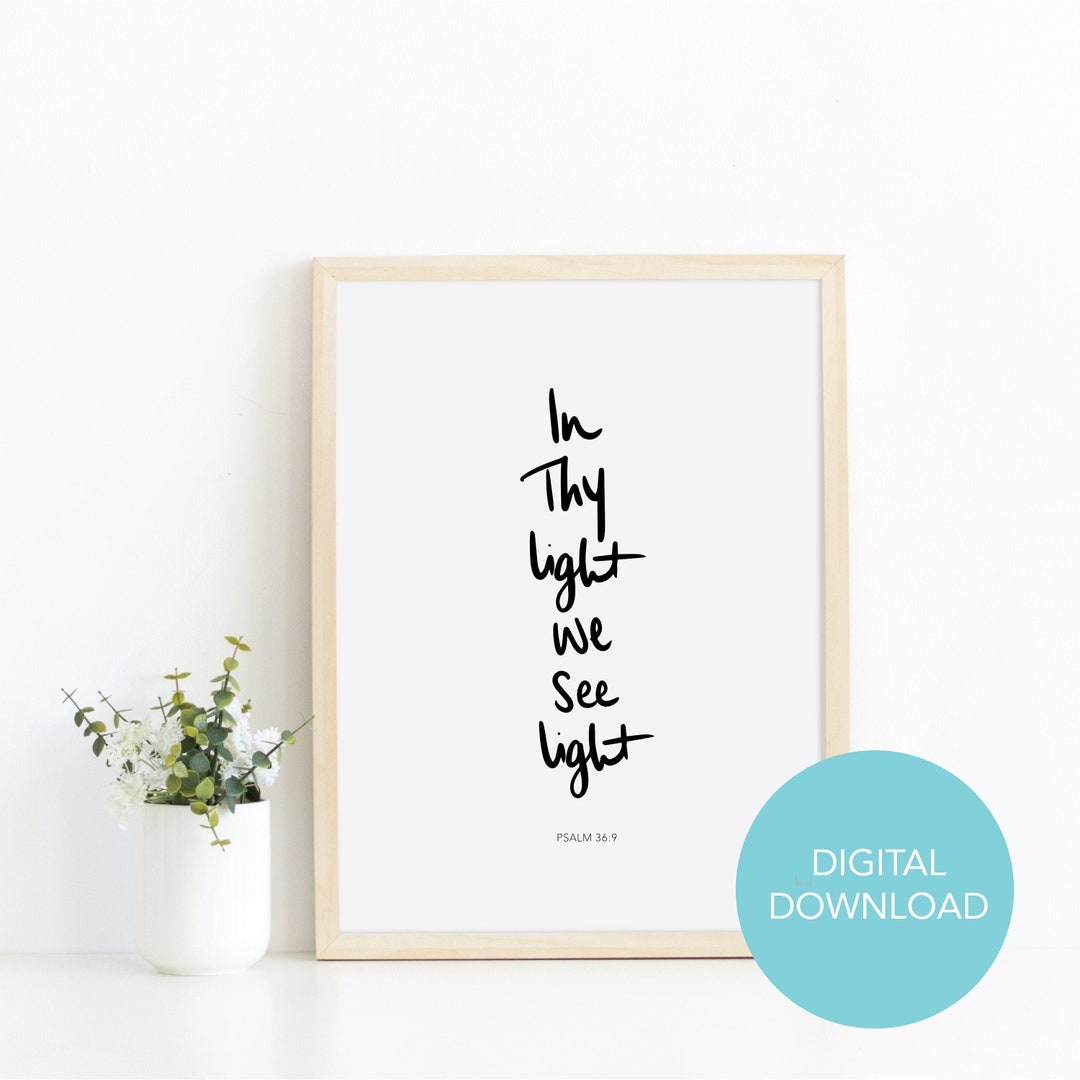 In Thy Light We See Light Wall Art Print Decoración - Etsy España