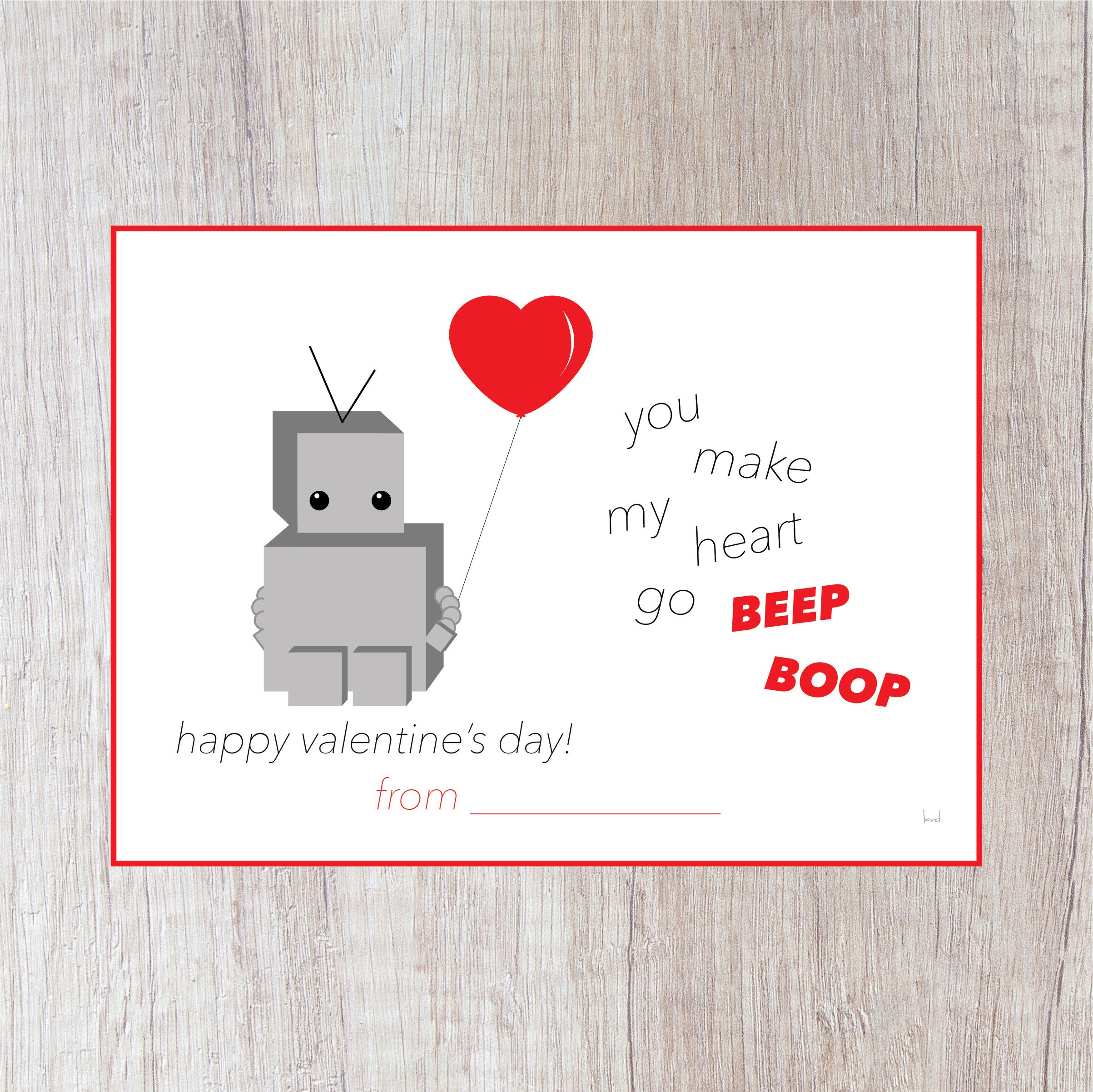 PRINTABLE Robot Valentine's Day Cards Kids Class Party - Etsy
