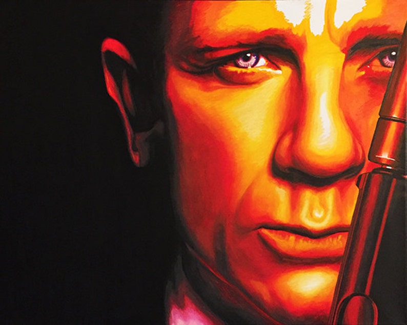 James - Original Paint Marker Painting - Actor Daniel Craig From the ...