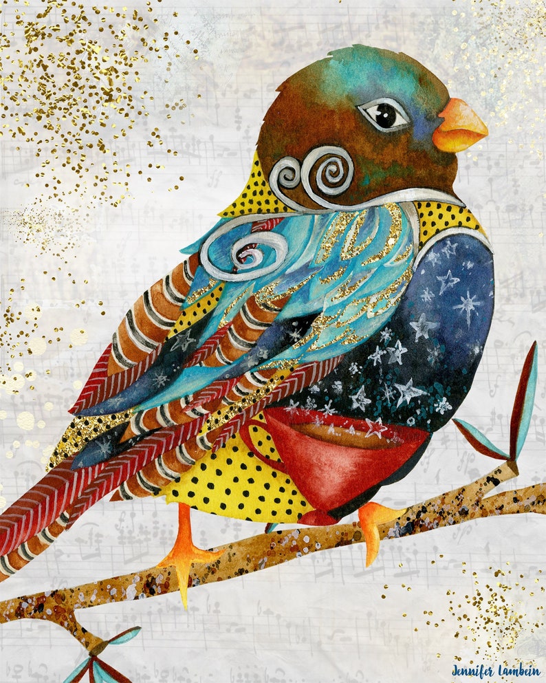 Twilight Coffee Bird Art Print - Etsy