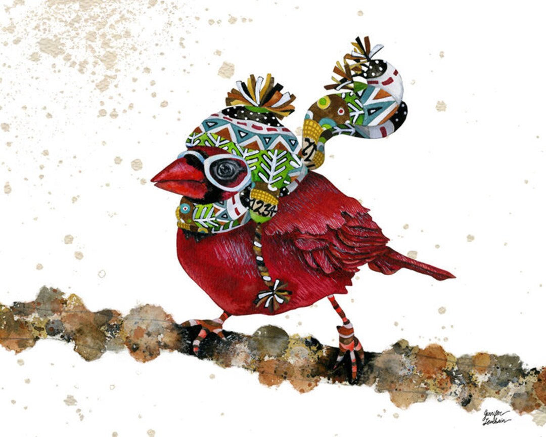 Cardinal Blaze Art Print. White Edition - Etsy Denmark