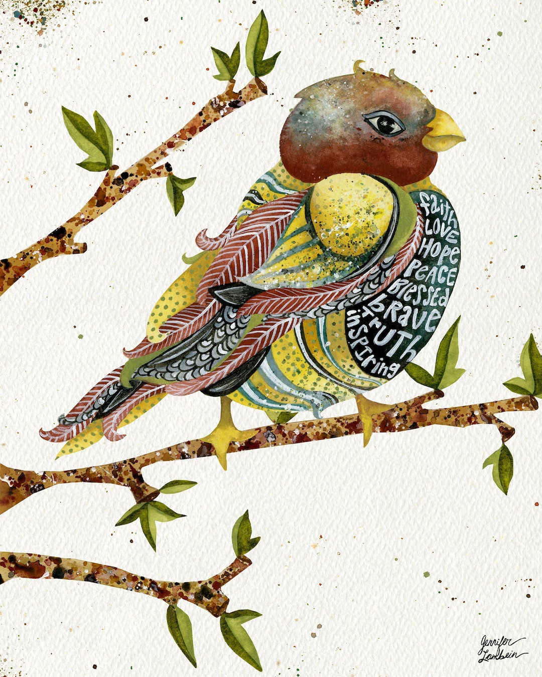 Positivity Bird Art Print - Etsy