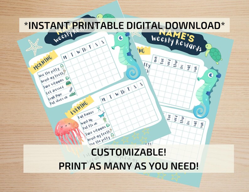 Printable Reward Chart for Kids L Printable Incentive Chart L Instant ...