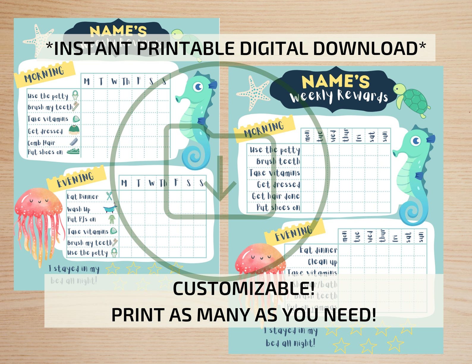 Printable Reward Chart for Kids L Printable Incentive Chart L Instant ...