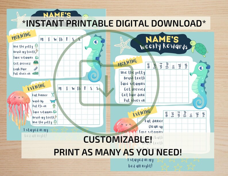 Printable Reward Chart for Kids L Printable Incentive Chart L Instant ...