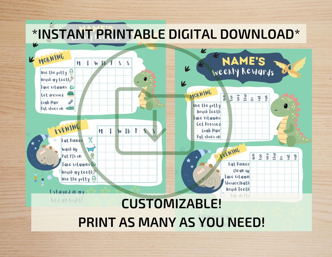 Printable Reward Chart for Kids L Printable Incentive Chart L Instant ...