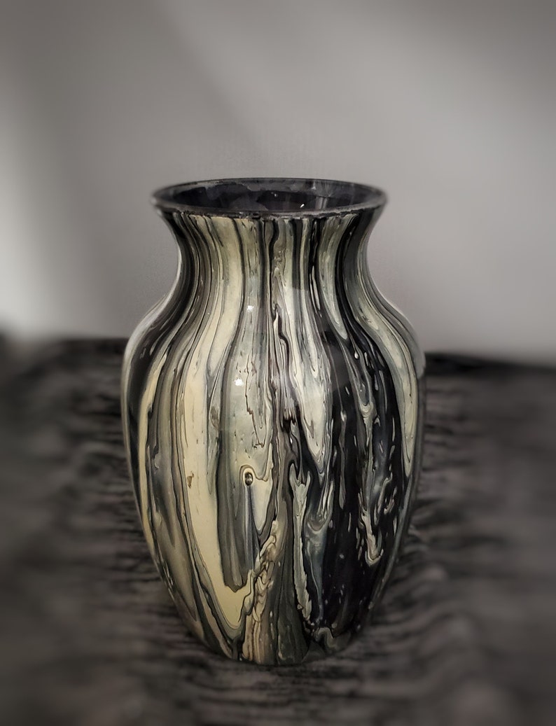 Fluid Art Vase Handmade Vases Home Décor Blue and Pink - Etsy