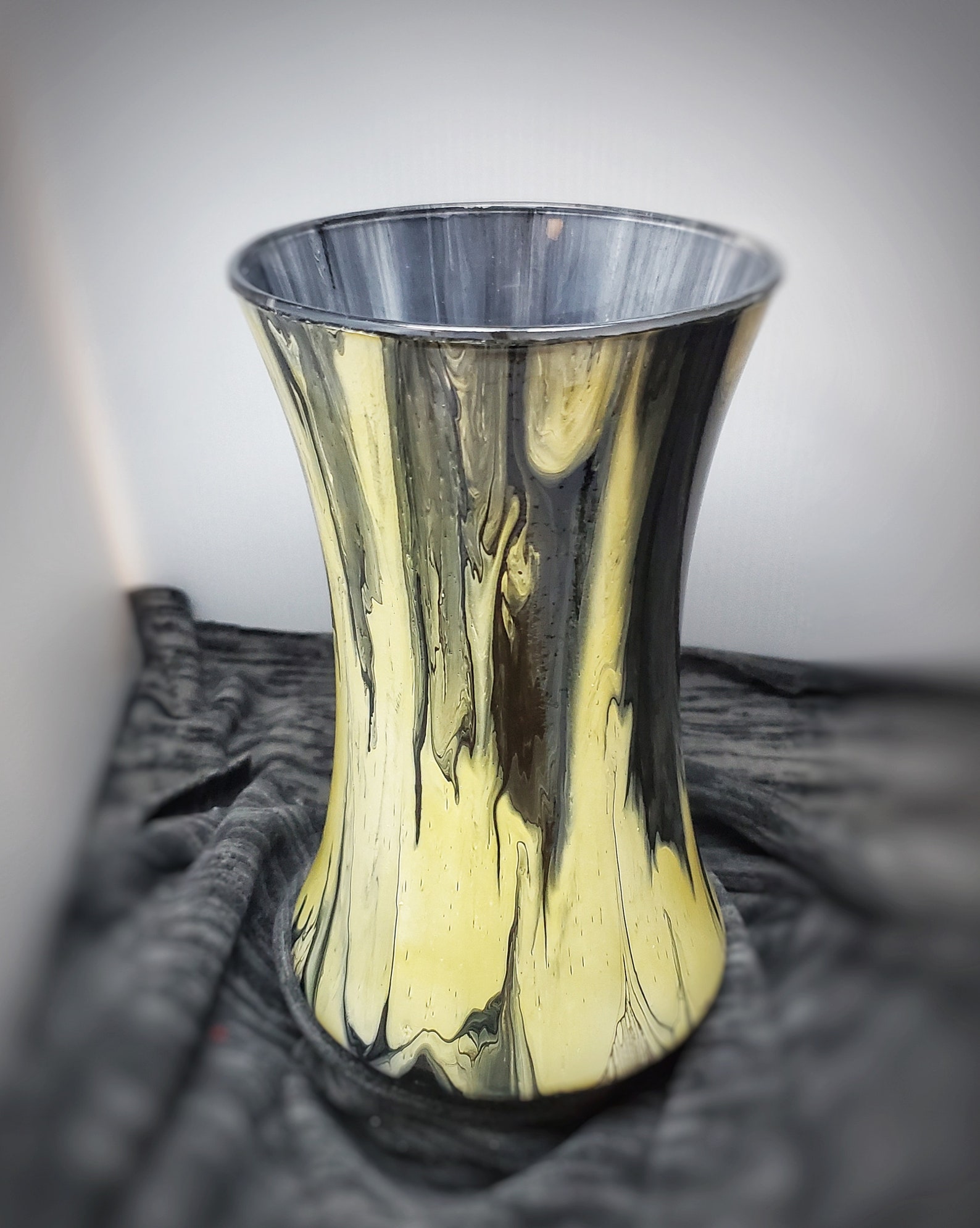 Fluid Art Vase Handmade Vases Home Décor Blue and Pink - Etsy