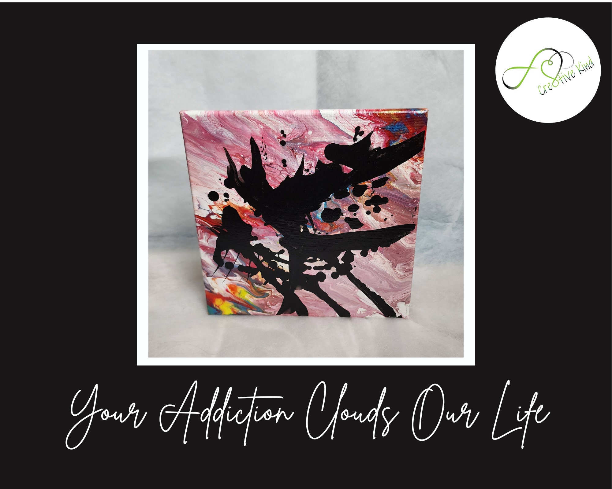 Addiction Wall Art - Fluid Art Paintings - 12x12 - Etsy