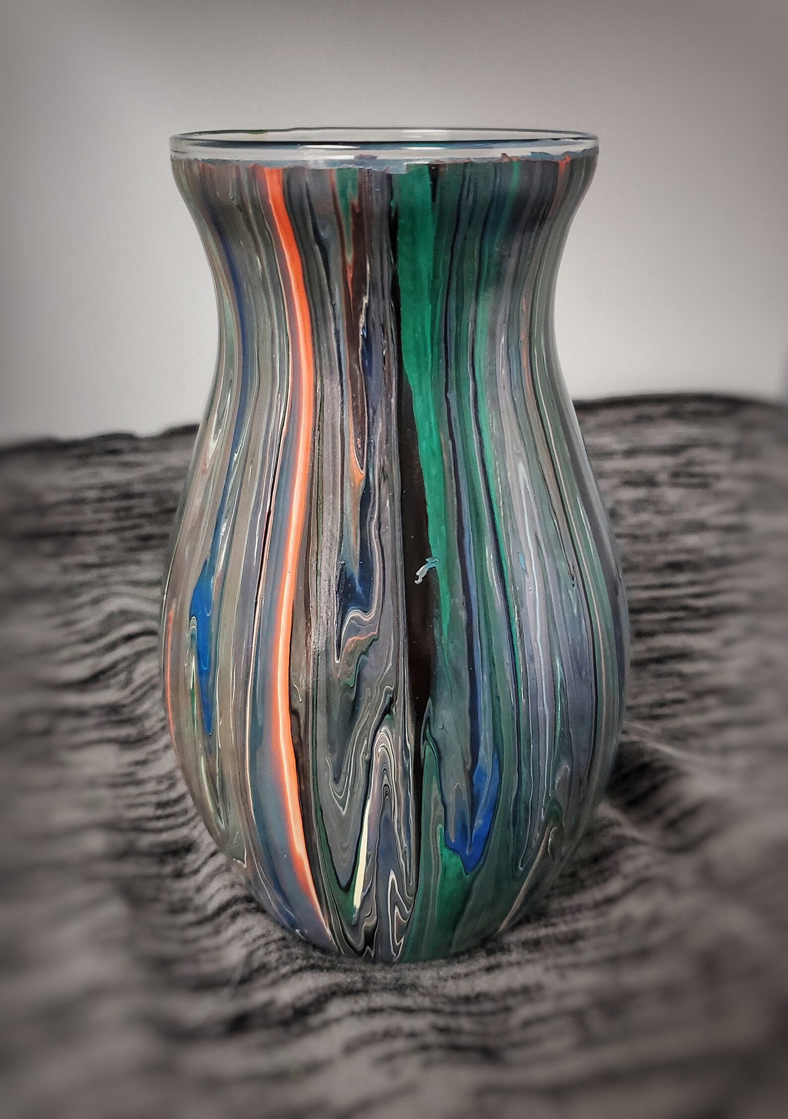 Fluid Art Vase Handmade Vases Home Décor Blue and Pink - Etsy