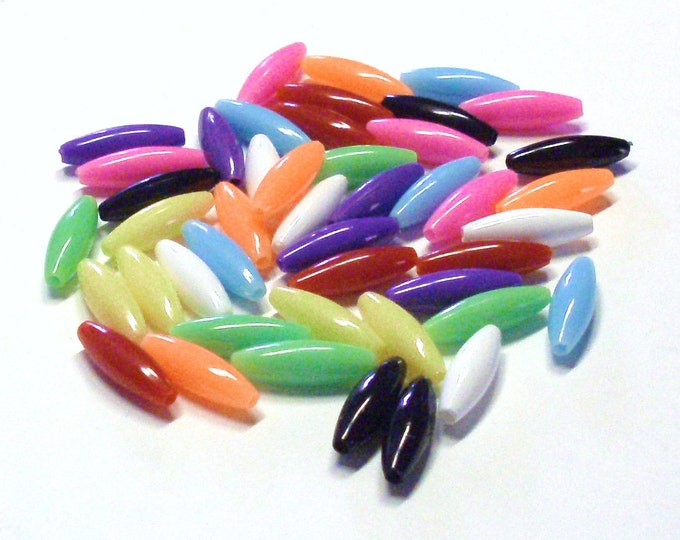 Plastic Spaghetti Beads 6 MM X 19 MM in Assorted Colors - Etsy