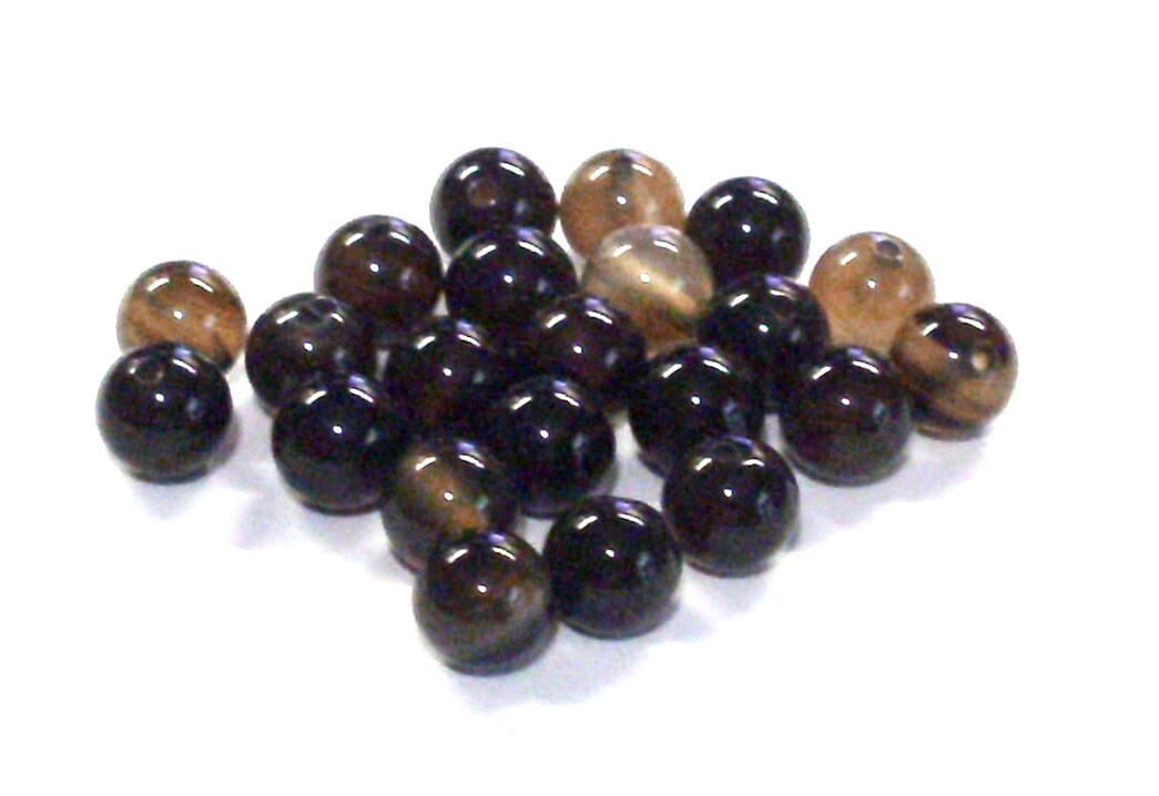 Smooth Round Agate Stone Beads in Black and Brown 10 MM 22 - Etsy