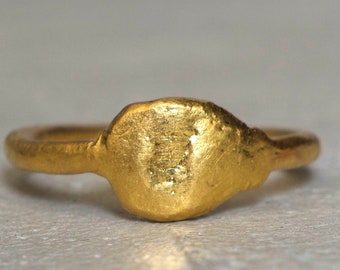 Natural Finish Solid 24k Gold Ring - Etsy