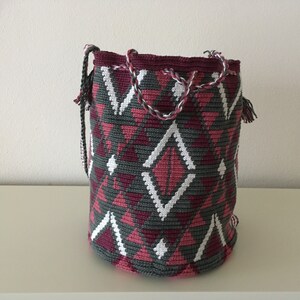 Wayuu Mochila Bag With Tapestry Technique, Aztec Motives, Crochet ...