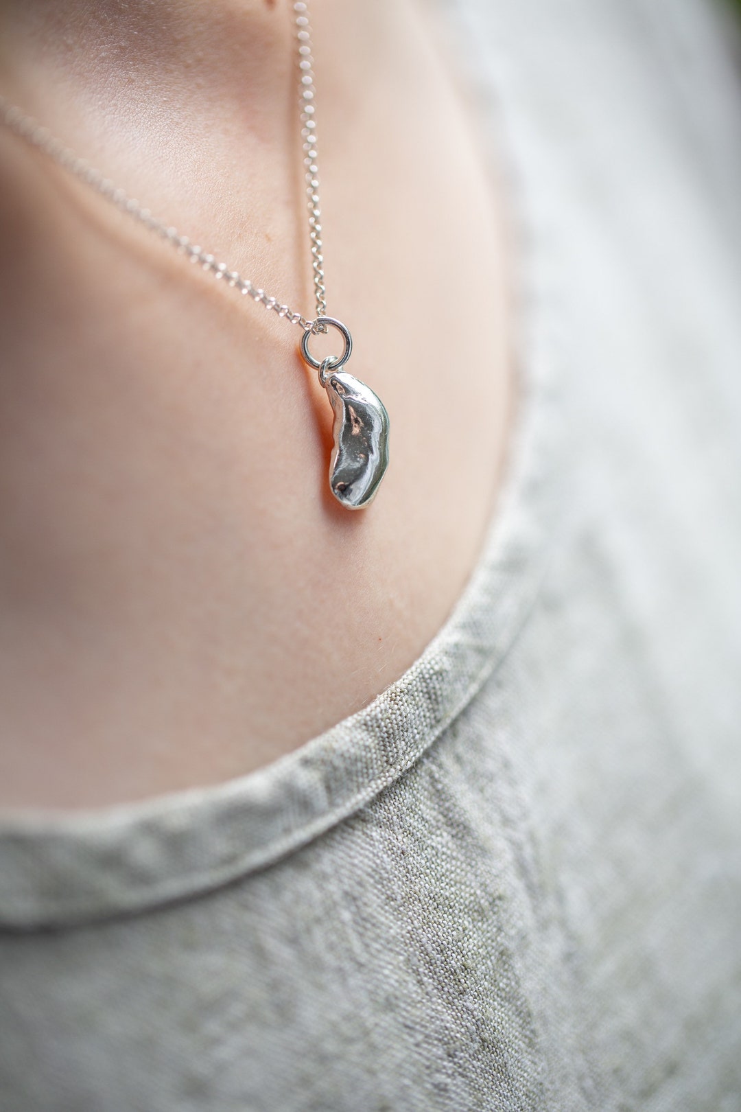 Silver Mussel Shell Necklace From Port Isaac, Cornwall Handmade Cornish ...