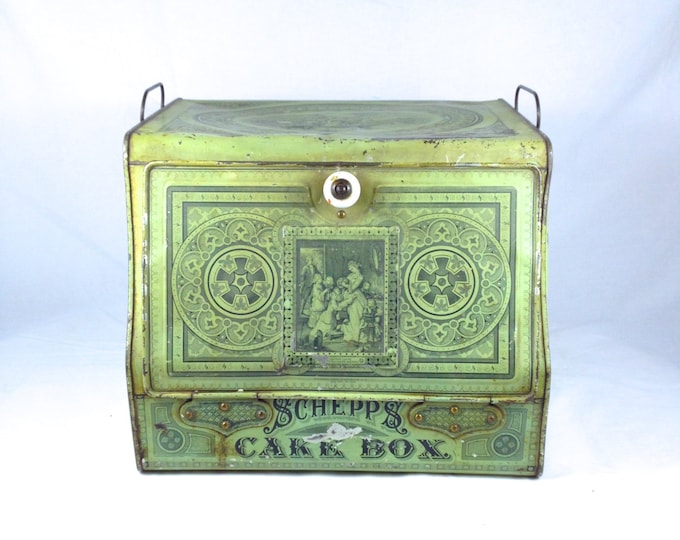 Antique Schepps Tin Cake Bread Box C.1879 - Etsy