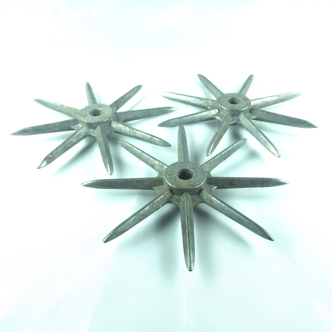 Industrial Spike Wheels Metal 5" Set of 3 - Etsy