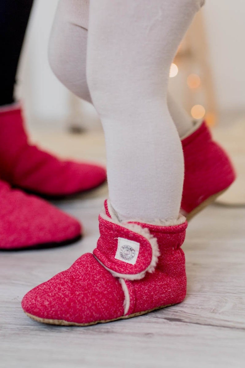 Red Handmade Baby Booties in Different Sizes From Little Babies to ...