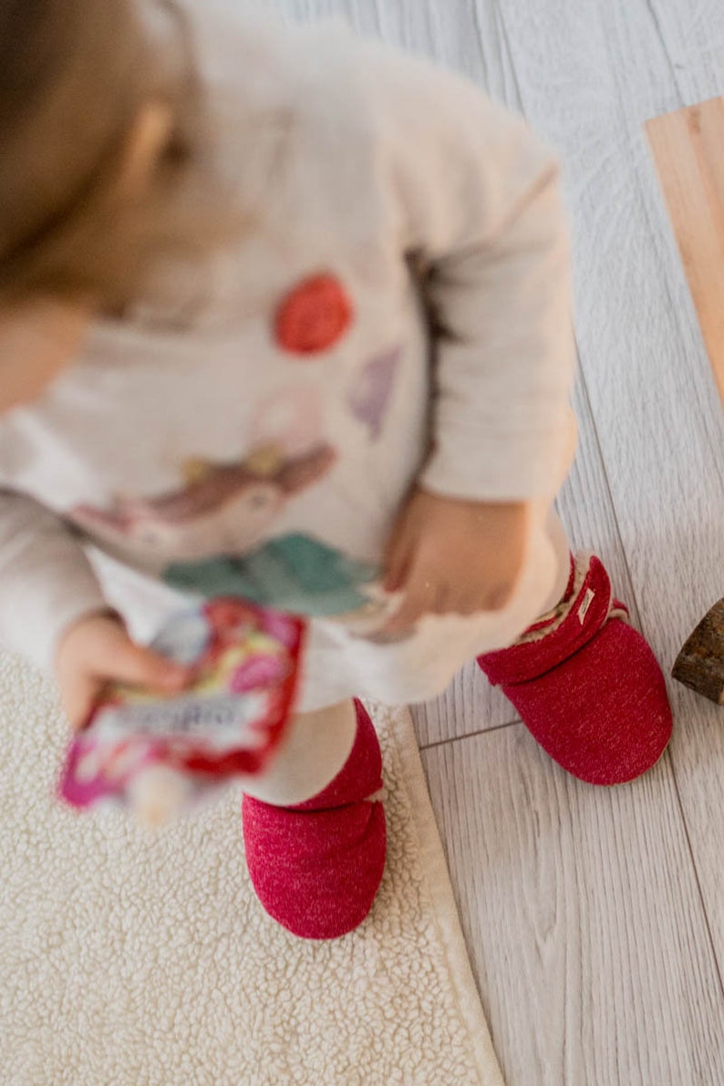Red Handmade Baby Booties in Different Sizes From Little Babies to ...