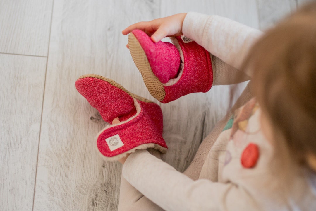 Red Handmade Baby Booties in Different Sizes From Little Babies to ...