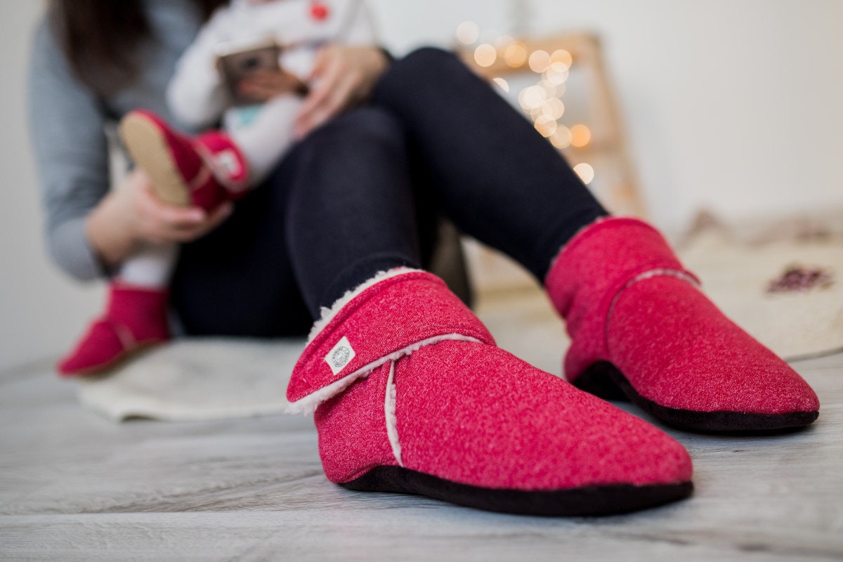 Red Handmade Baby Booties in Different Sizes From Little Babies to ...