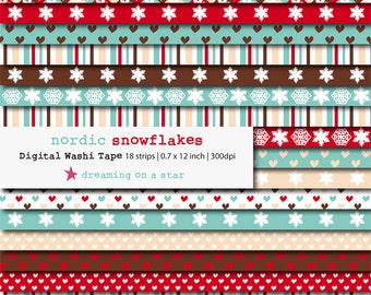 Digital Christmas Borders Clip art Red Green Blue. Small | Etsy