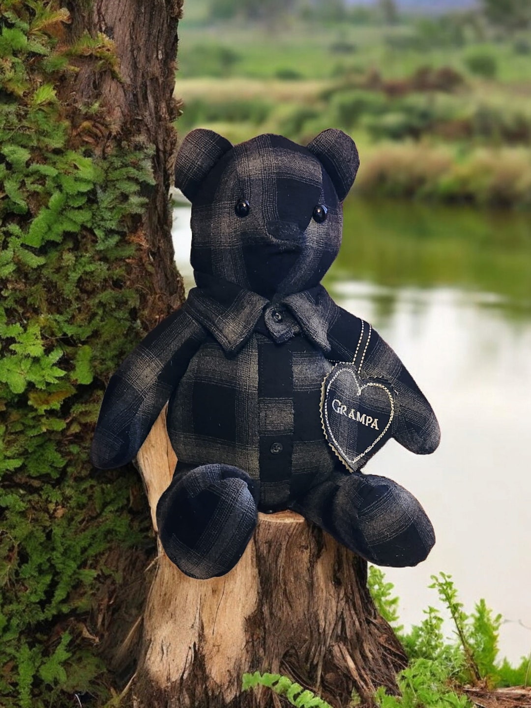 Custom 14" Handmade Fabric Memory Keepsake Bear. Celebration of Life ...