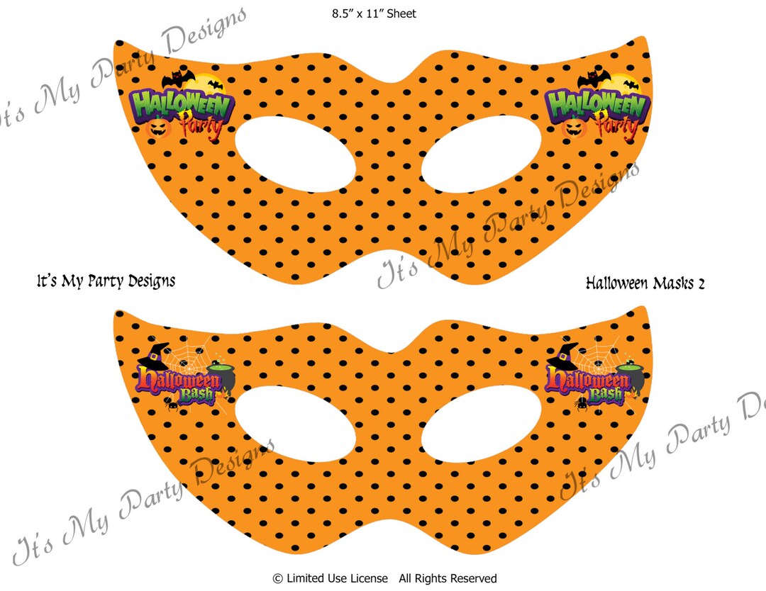 Digital Download: Printable, DIY, Halloween Masks 2 - Awesome Party ...