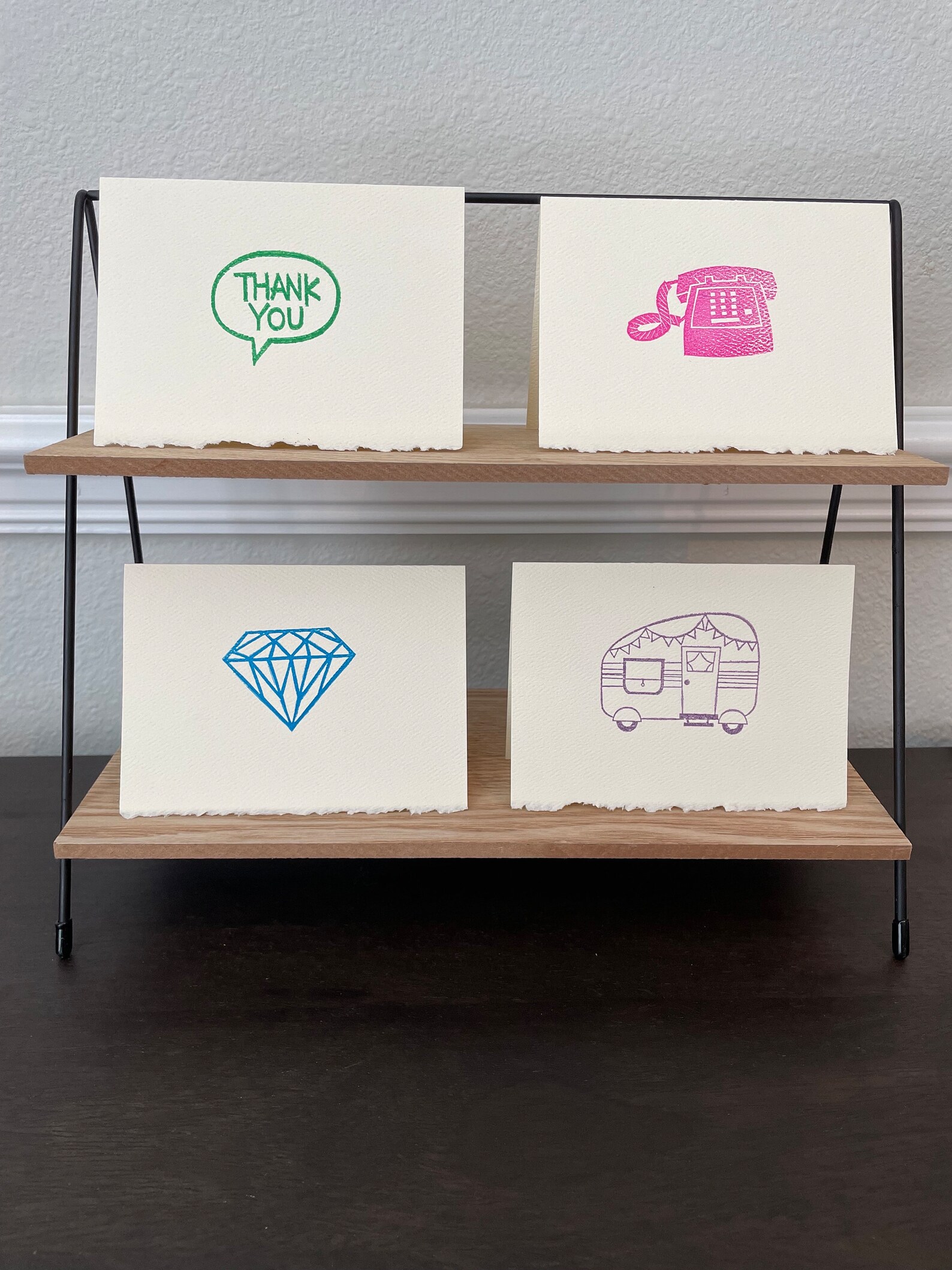Hand Stamped Note Cards | Set of 10 | Folded Note Cards | Everyday ...