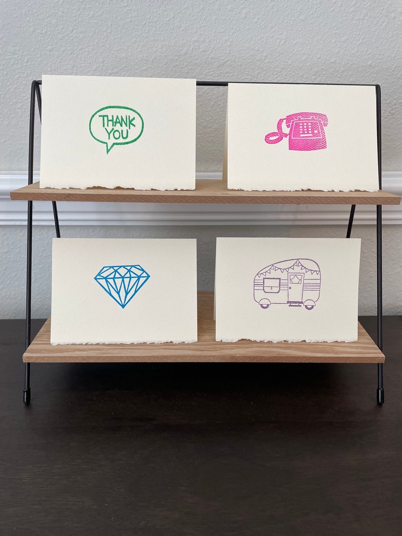 Hand Stamped Note Cards | Set of 10 | Folded Note Cards | Everyday ...