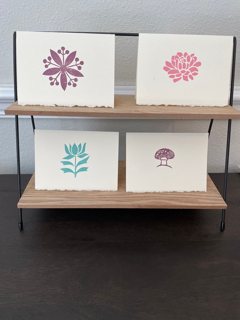 Hand Stamped Note Cards | Set of 10 | Folded Note Cards | Everyday ...