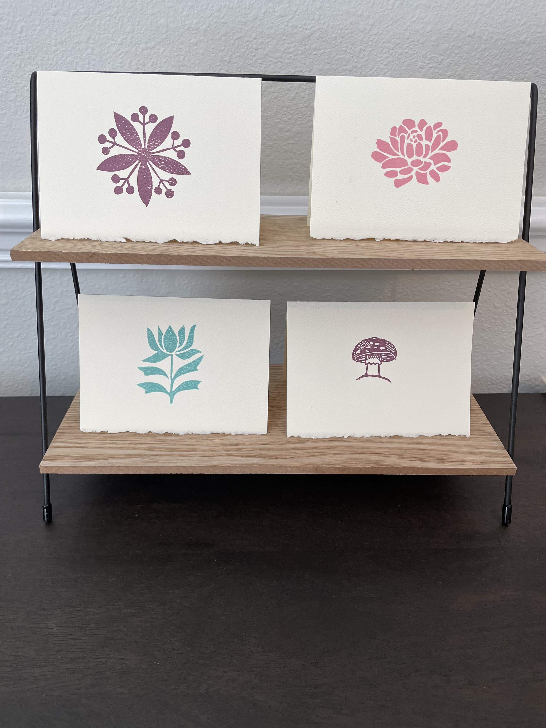 Hand Stamped Note Cards | Set of 10 | Folded Note Cards | Everyday ...