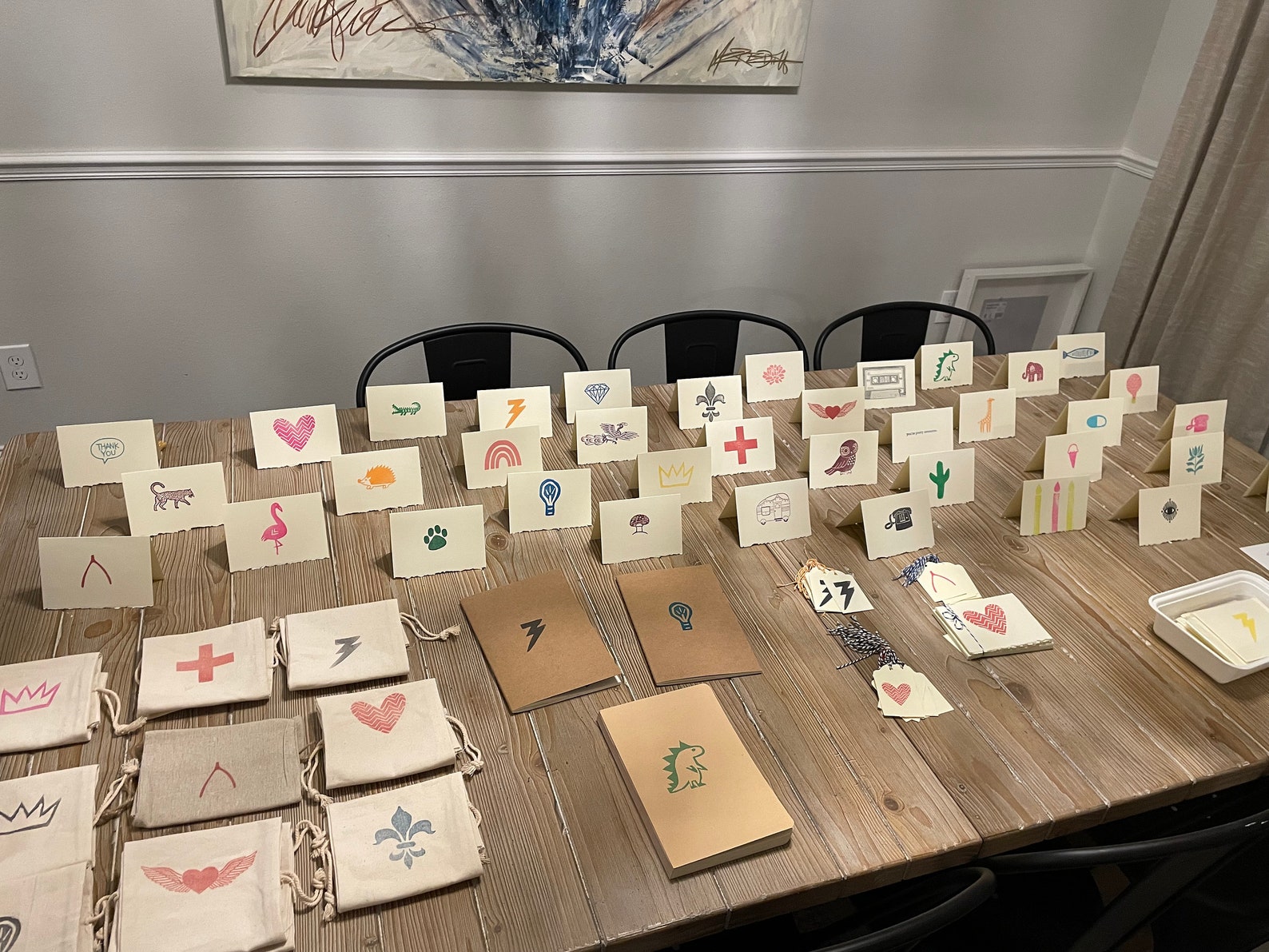 Hand Stamped Note Cards | Set of 10 | Folded Note Cards | Everyday ...