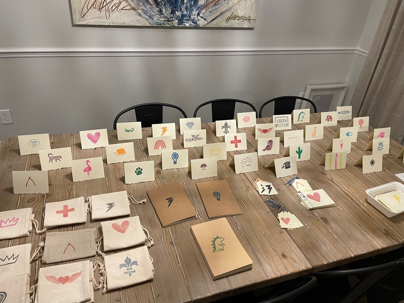 Hand Stamped Note Cards | Set of 10 | Folded Note Cards | Everyday ...